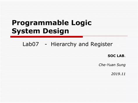 PPT Programmable Logic System Design PowerPoint Presentation Free Download ID