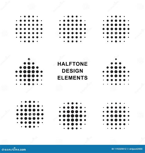 Vector Halftone Dots Logos Stock Vector Illustration Of Clean 119269812