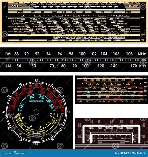Radio Tuning Dials Stock Illustration Illustration Of Buttons 31863359