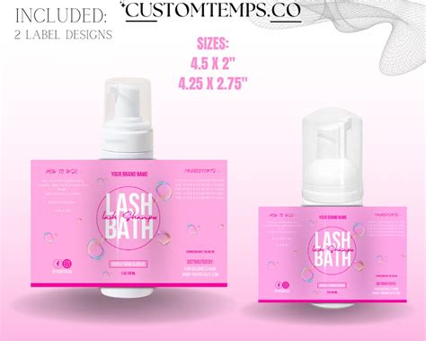 Diy Lash Foam Label Lash Shampoo Template Eyelash Cleanser Lash