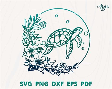 Flower Turtle Svg Sea Turtle Svg Turtle Svg File Turtle Etsy Turtle