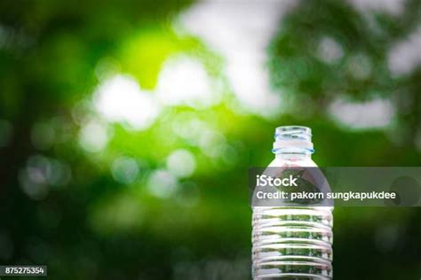 하늘과 나무 흐린 배경에 플라스틱 만든 병 물 벽지를 사용 하 여 패키지 또는 이미지 및 복사 공간을 새로 고침 제품 가득 찬에 대한 스톡 사진 및 기타 이미지 Istock