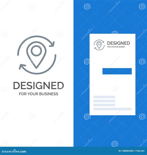 Arrow Location Map Marker Pin Grey Logo Design And Business Card Template Stock Vector