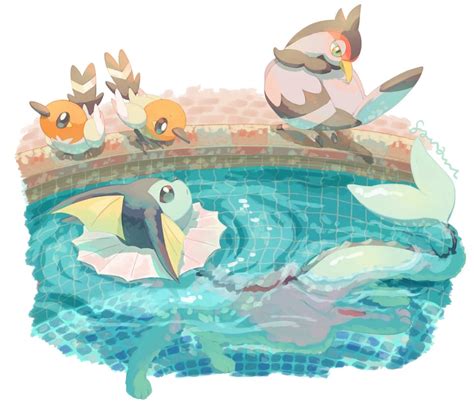 Vaporeon Fletchling And Tranquill Pokemon Drawn By Torinoko Miiko