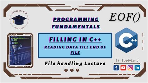 Eof Functions File Io In C C Tutorials For Beginners Programming Fundamentals Pf