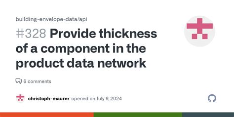 Provide Thickness Of A Component In The Product Data Network · Issue