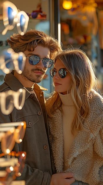 Premium Photo A Couple Selecting Their Glasses From The Optical