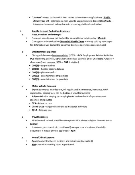 Taxation Notes Comlaw301 Commercial Law Taxation Auckland Thinkswap
