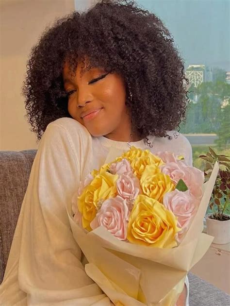 Afro Kinky Curly Human Hair Wig With Bangs For 180 Density Brazilian