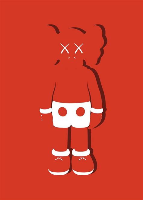 Download Red Kaws Character Artwork Wallpaper