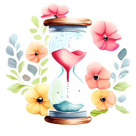 Watercolor Floral Hourglass Graphic · Creative Fabrica