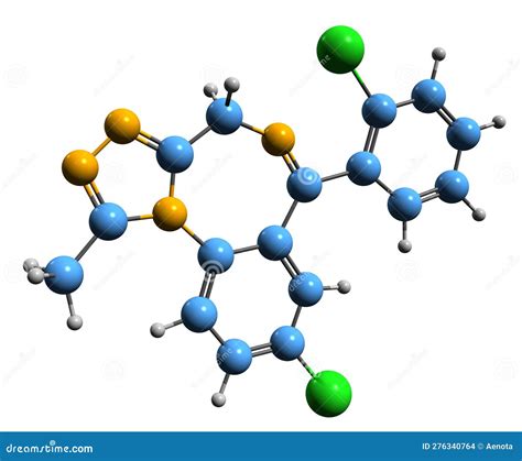 3d Image Of Triazolam Skeletal Formula Stock Illustration