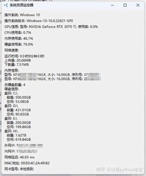 全面掌握电脑资源：使用 Pyqt6 与 Python 模块开发的系统监控工具详解 知乎