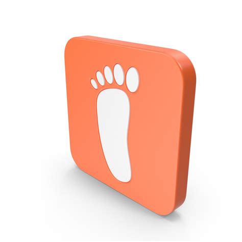 Orange Square Foot Icon 3d Object 2299330083 Shutterstock