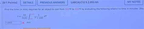 Solved 0 1 Points LARCALC12 5 2 093 MI Find The Time In Chegg