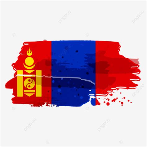 몽골 그런 지 플래그 수채화 브러시 스타일 디자인 몽골 국기 몽골 그런 지 플래그 몽골리아 Png 일러스트 및 Psd 이미지 무료 다운로드 Pngtree