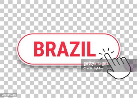 brazil 3d click web button with hand cursor on blank background high