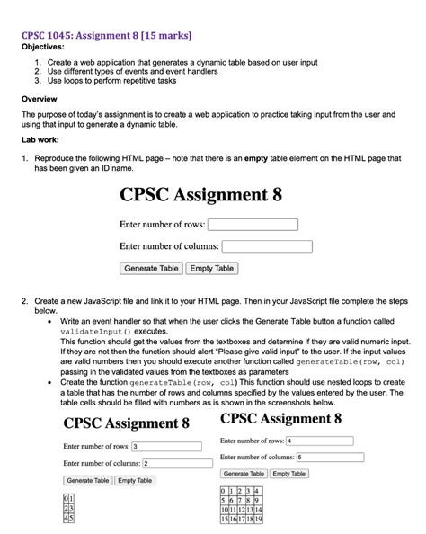 Solved Cpsc Assignment Marks Objectives Chegg