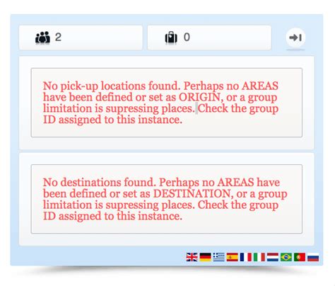cab grid error messages and warnings displayed to wordpress admin