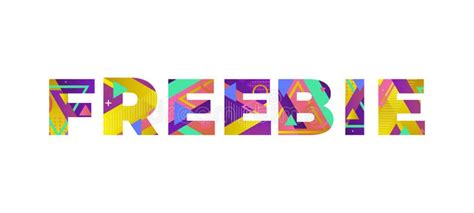 Freebie Concept Retro Colorful Word Art Illustration Stock Vector