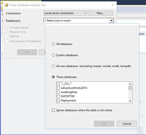 Revisión De Integridad Programar Dbcc Checkdb Datoptim