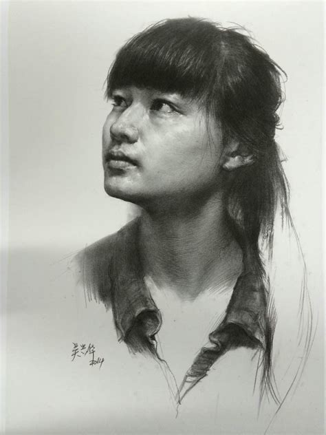 素描头像作品老鹰画室 吴兴华