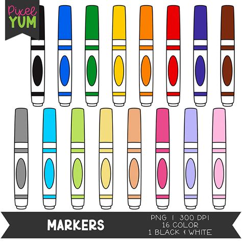 Markers Clipart Commercial Use OK Classful