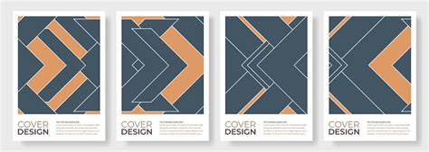 추상적인 기하학적 포스터 배경 세트입니다 포스터 책 배너 전단지 연례 보고서 브로셔 카드 프리젠 테이션에 대한 화살표와 삼각형 모양이있는 현대 기하학적 표지 디자인 벡터