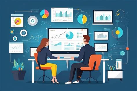Premium Ai Image Data Monitoring Illustration Designed In Flat Style