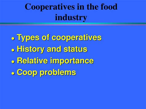 Ppt Cooperatives In The Food Industry Powerpoint Presentation Free