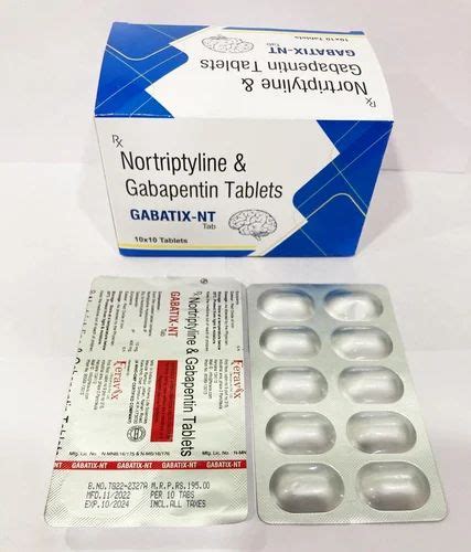 Nortriptyline Hydrochloride Eq To Nortriptyline Ip 10 Mg Gabapentin Ip