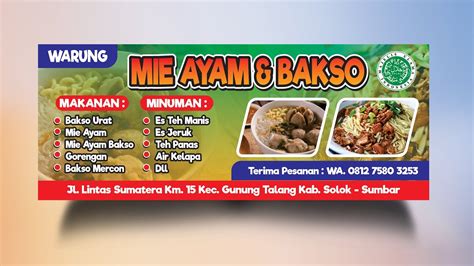 Desain Banner Mie Ayam Free Cdr Tutorial Coreldraw Youtube