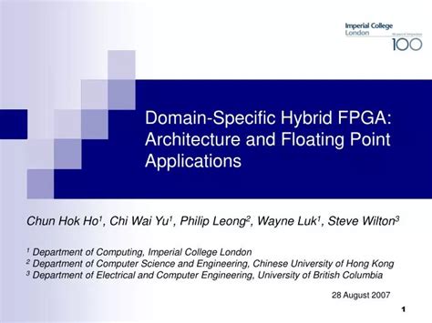 Ppt Domain Specific Hybrid Fpga Architecture And Floating Point
