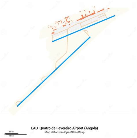Map Of Quatro De Fevereiro Airport Iata Code Lad Stock Illustration Illustration Of Aircraft