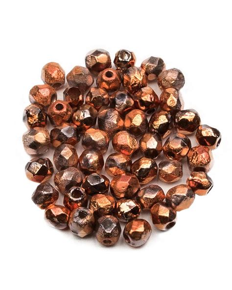 Стеклянные чешские бусины граненые круглые Fire Polished 4 мм Crystal Etched Sunset Full 50