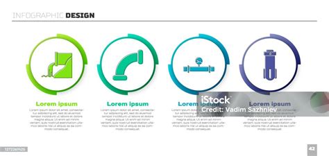 폐수 산업 금속 파이프 산업 파이프 및 기마계 및 물 필터를 설정합니다 비즈니스 인포그래픽 템플릿입니다 벡터 관로에 대한 스톡 벡터 아트 및 기타 이미지 Istock