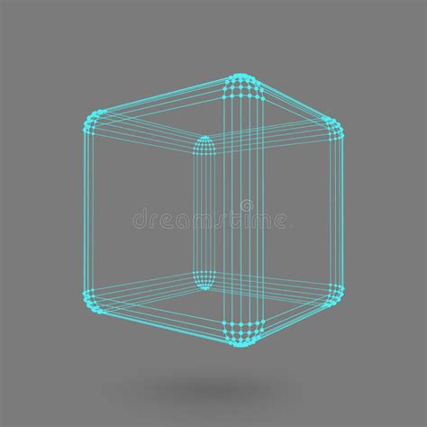 Cube Of Lines And Dots Cube Of The Lines Connected To Points