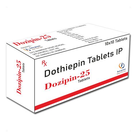 Dozipin 25 Tablet Containing 25 Mg Of Dothiepindosulepin Ip Integrum