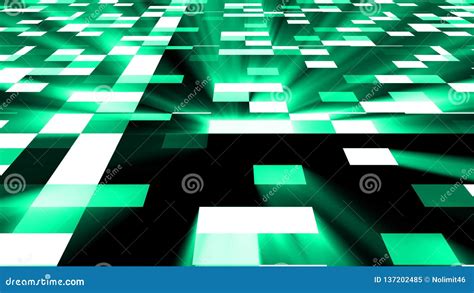 Abstract Square Technology Background With Bright Flare 3d Render