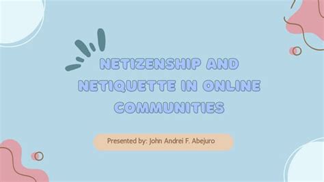 Netizenship And Netiquette In Online Communities Pdf