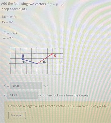 Solved Add The Following Two Vectors If Cb−a Keep A Few