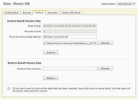 Archiving And Restoring Server Data Logi Analytics