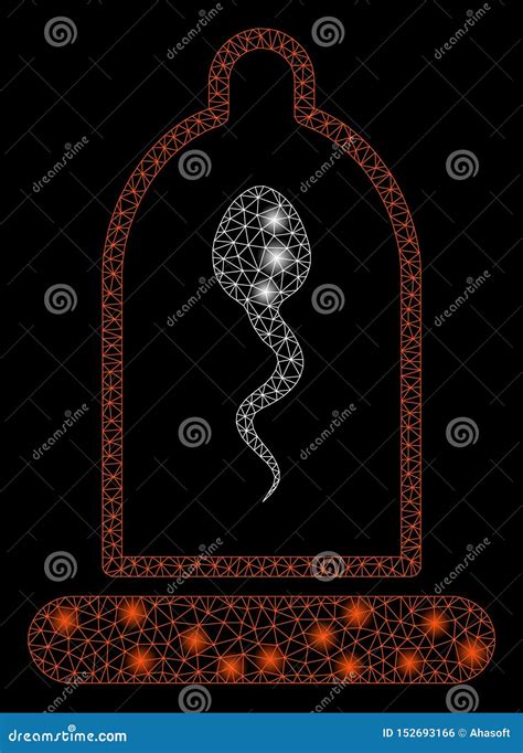 Flare Mesh Network Sperm In Condom With Flare Spots Stock Vector Illustration Of Lowpoly