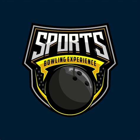 프로 볼링 클럽 배지 로고 디자인 프리미엄 벡터