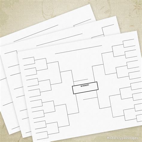 Sports Brackets Printable Digital Download Tournament Single Etsy