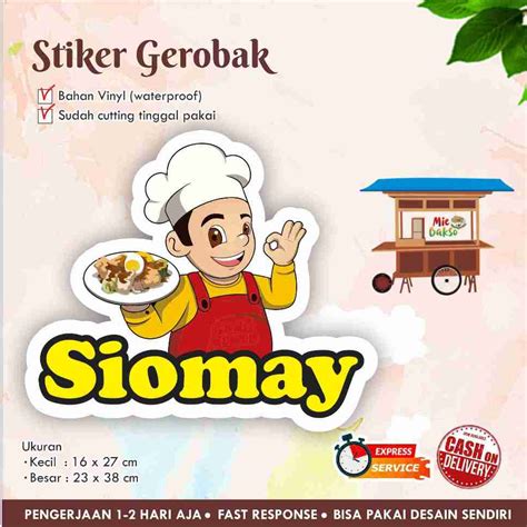 Jual Stiker Kaca Gerobak Vinyl Siomay Label Makanan Shopee Indonesia