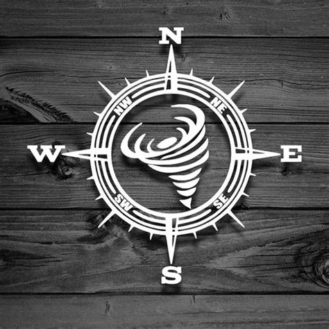 Tornado Vinyl Decal Car Decal Storm Chaser Decal Compass Etsy