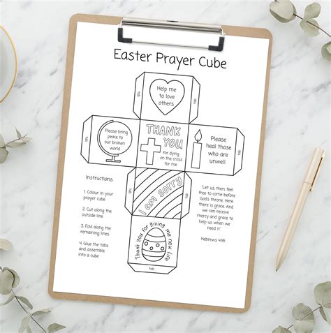 Easter Prayer Cube Printable Easter Bible Crafts Printable Bible