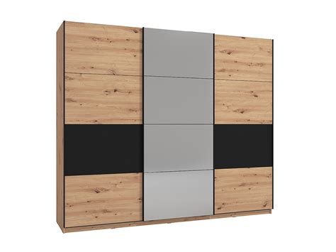 Posuvná Skříň 270 Se Zrcadlem Nathan Dub Artisan černá Nábytek