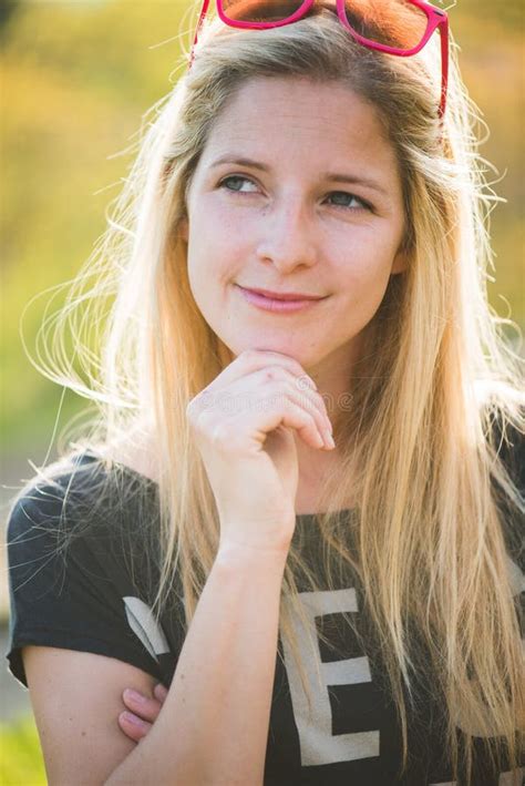 Cute Blonde Woman Portrait Stock Image Image Of Happy Portrait